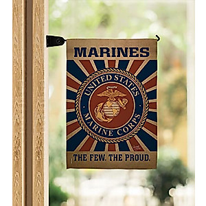 Breeze Decor Marine Corps Garden Flag Set Mailbox Hanger Armed Forces USMC Semper Fi United State American Military Veteran Retire Official House Banner Small Yard Gift Double-Sided, Made in USA