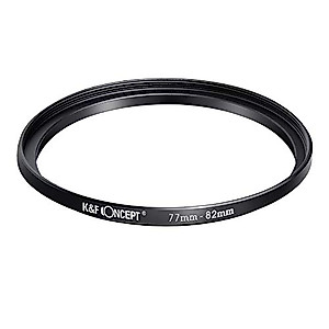 K&F Concept 18 Pieces Filter Ring Adapter Set, Camera Lens Filter Metal Stepping Rings Kit (Includes 9pcs Step Up Ring Set + 9pcs Step Down Ring Set) Black