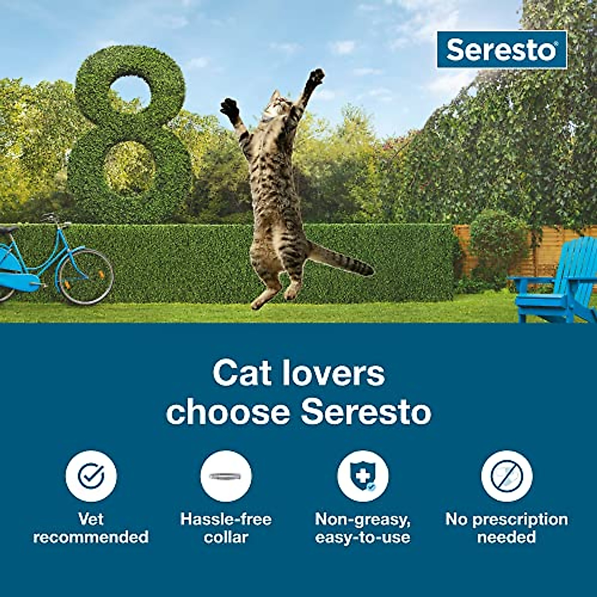 Seresto Cat Vet-Recommended Flea & Tick Treatment & Prevention Collar for Cats | 8 Months Protection