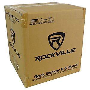 Rockville Rock Shaker 6.5" Inch Wood 200w Powered Home Theater Subwoofer Sub