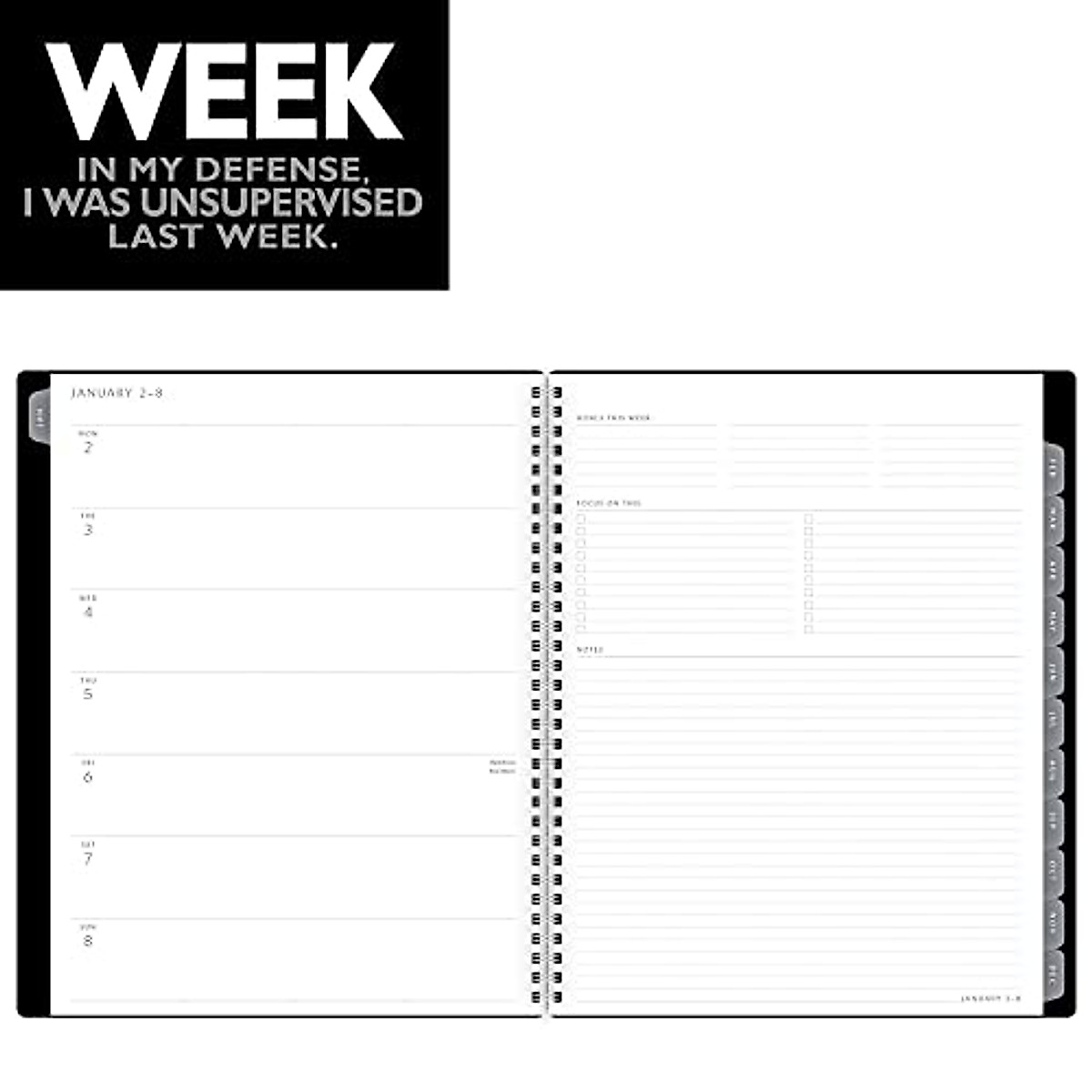 AT-A-GLANCE Elevation 2023 RY Block Format Weekly Monthly Planner, Black, Large, 8 1/2" x 11"