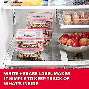 Pyrex Freshlock Glass Food Storage Container, Airtight & Leakproof Locking Lids, Freezer Dishwasher Microwave Safe, 4 Cup (Square)
