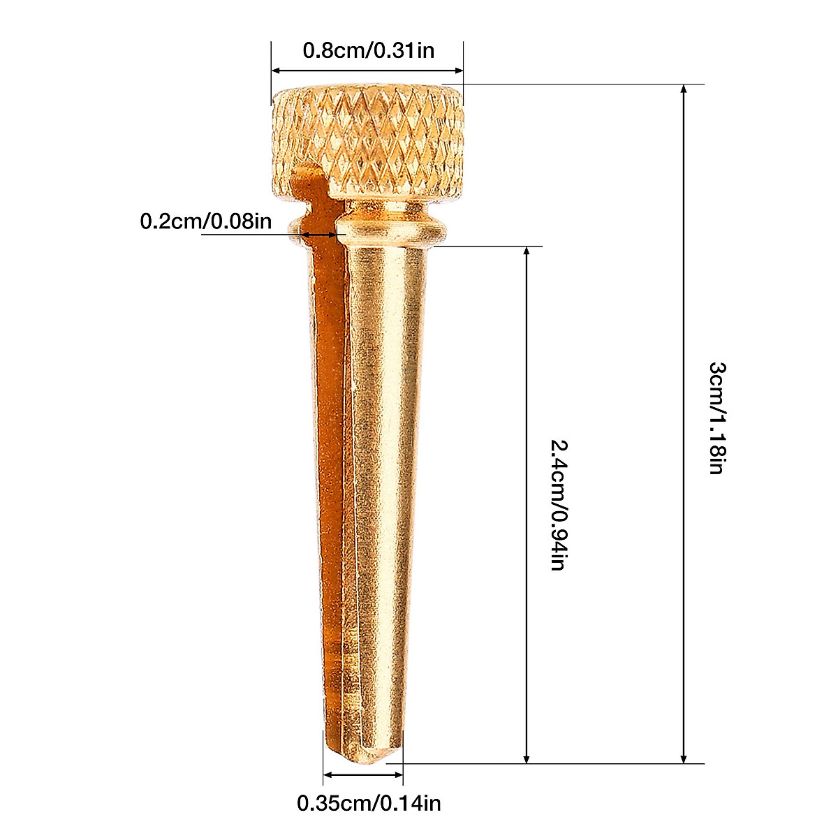 Tbest 6Pcs Guitar Bridge Pins,Brass Bridge Pins for Acoustic Guitar Bridge Pins- Endpin Inlaid Abalone Dot Acoustic Guitar Replacement Parts(Rose Gold)