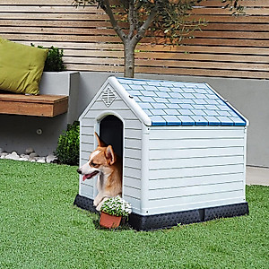 Large Dog House,Outdoor Dog Kennel,Insulated Dog House Pet Puppy Shelter for Small Medium Large Dogs Waterproof with Air Vents&Elevated Indoor Outdoor(32"H)