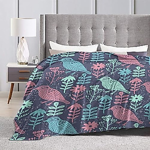 Bird-Blanket Super Soft Throw Blanket for Couch Bed Sofa Cozy Flannel Fuzzy Blanket Plush Throw Blankets for Women Men Gifts Travel Blanket for All Seasons, 50"x40"