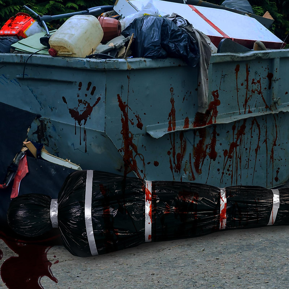 5 FT Hanging Corpse Dead Victim Props Halloween Decorations, Inflatable Halloween Decorations Outdoor, Halloween Inflatable Yard Decorations Halloween Props, Haunted Creepy House Halloween Decor Set