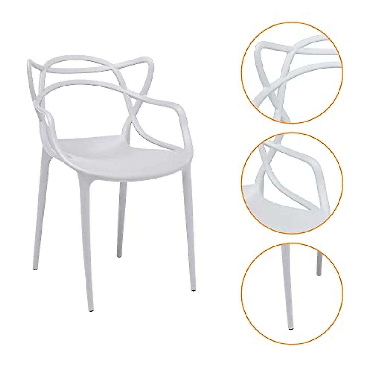 CangLong Cross Back Dining Chair Casual Chair for Restaurants, Cafes, Kitchens, Dining Rooms Set of 2, Gray