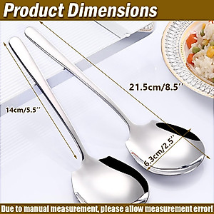 Txhlyx Serving Spoons,SUS 304 Stainless Steel Serving Spoons,Dishwasher Safe 8.5 x 2.5 inches (Set of 2)