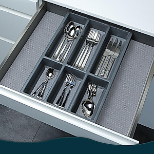 Shelf Liners for Kitchen Cabinets Non-Adhesive & Washable,Non Slip Cabinet Liners for Shelves Waterproof & Oil Proof,Clear Plastic Drawer Liner,Easy to Cut & Food-Grade EVA Material 12'' x 10' CT-1210