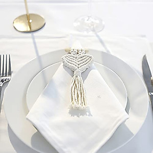 ZOONAI Hanging Handmade Weaving Love Pendant Car Ornament Modern Home Decoration Accessories Hanging Pendant for Bedroom Nursery Room (White)