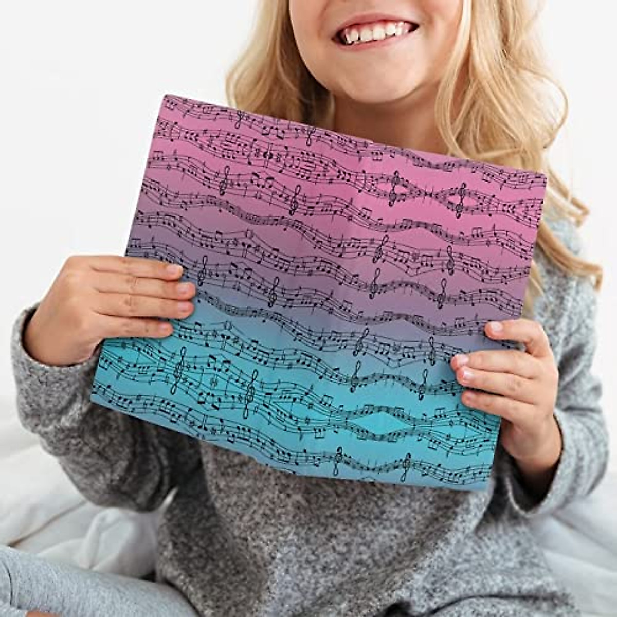 DIYFLASH Music Notation 4 Pack Stretchable Book Sleeve Covers Book Dust Jacket Covers Washable Textbook Covers Book Case Cover for Student, 15.7×9.8 in