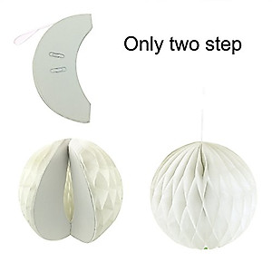 Cocodeko Tissue Paper Pompoms and Honeycomb Balls for Birthday Party Wedding Baby Shower Bridal Shower Festival Decorations - Purple, Lavender and White