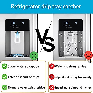 Refrigerator Drip Tray Catcher Fridge Water Drip Catcher Refrigerator Drip Catcher Refrigerator Water Drip Catcher Fridge Drip Pan Fridge Drip Tray Fridge Water Drip Pad for Whirlpool, Samsung, GE