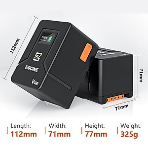ZGCINE ZG-V160 V Mount V-Lock Battery with D-TAP,USB-C,BP Input & Output, USB-A & DC Output, Mini Power Bank for Cameras, Camcorders, LED Lights, Monitors and Smartphone