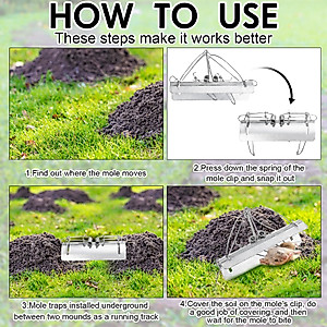 Mole Trap Half Round Metal Mole Killer Reusable Ground Squirrel Trap Heavy Duty Gopher Rat Vole Traps Tactical Traps for Outdoor Lawn Garden Yard Gopher Vole Trapping (8 Packs)