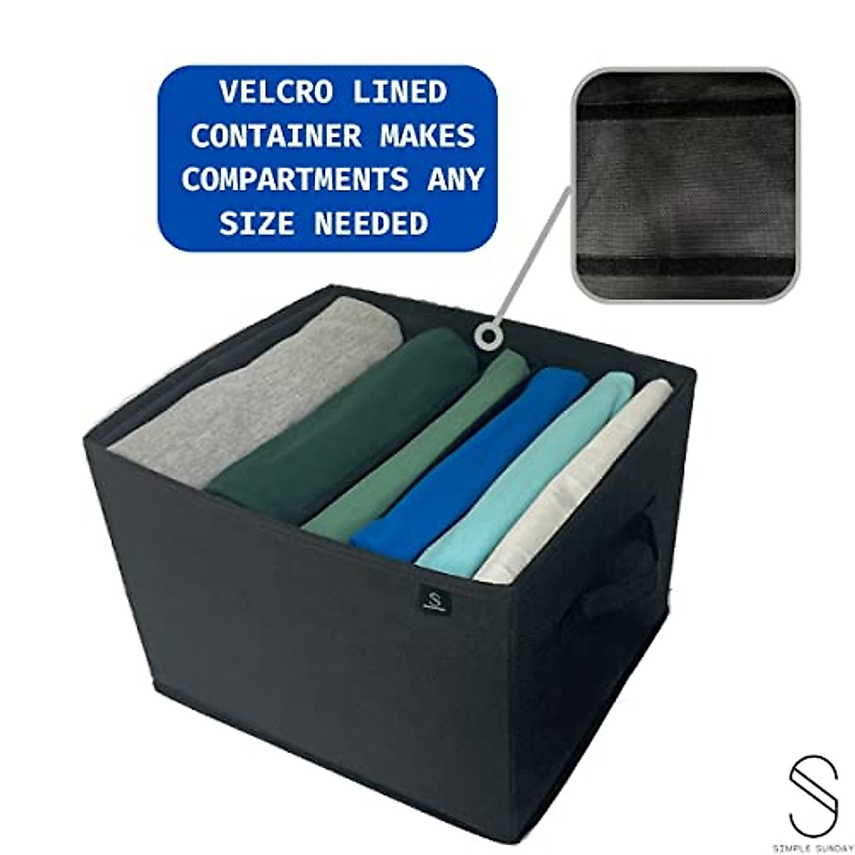 SIMPLE SUNDAY Adjustable Clothes Organizer for Folded Clothes | Pants and Jeans Organizer for Closet | Drawer Organizer for Clothing | Wardrobe Organizer |