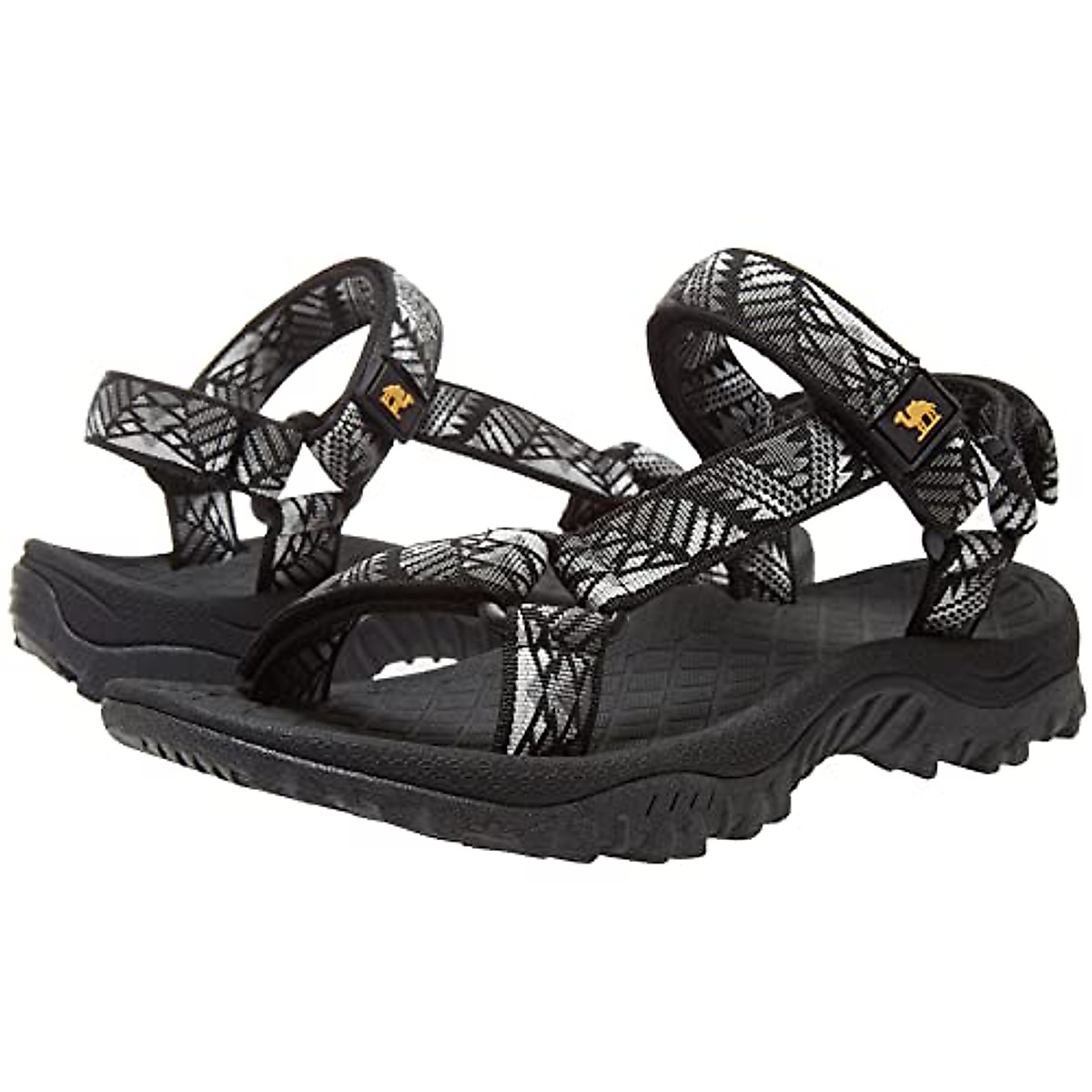 CAMEL CROWN Hiking Sport Sandals for Women Anti-skidding Water Sandals Comfortable Athletic Sandals for Outdoor Wading Beach black/white 8.5