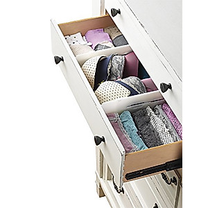 Whitmor Adjustable Organizers Drawer Dividers, Set of 2, White