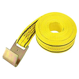 PROGRIP 05354 Heavy Duty Ratchet Tie Down Replacement Strap with Webbing: J-Hook, 30' x 2",Yellow