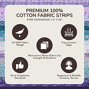 Tinyspool & Co. Jelly Roll Fabric Strips for Quilting, Crafting, and Sewing, 40 Strip Assorted Bundle, Soft Cotton for Blanket, Rug, Upholstery, Home Decor, and Purse Making, Merry Mermaid