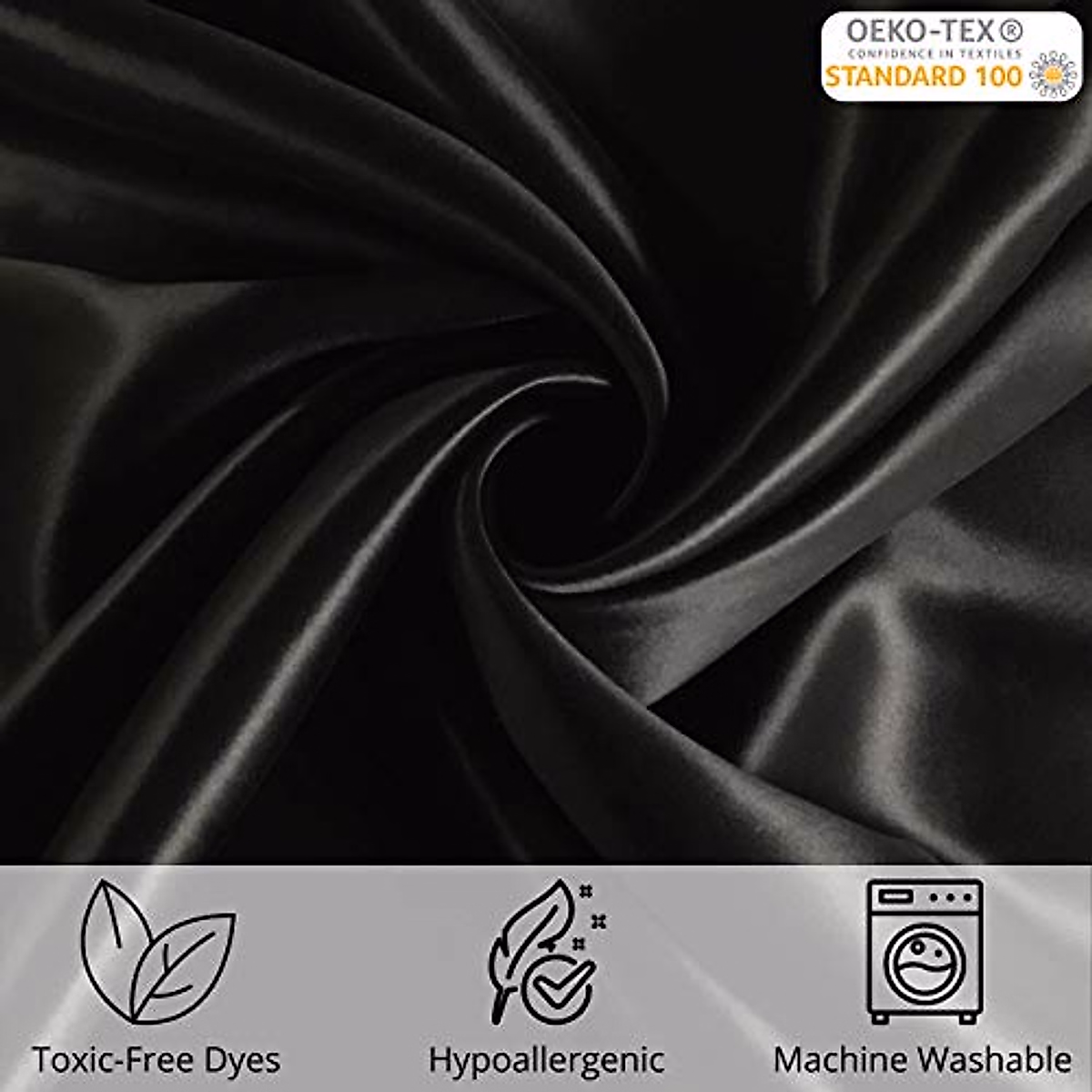 Celestial Silk 100% Silk Pillowcase for Hair Zippered Luxury 25 Momme Mulberry Silk Charmeuse Silk on Both Sides of Cover -Gift Wrapped- (Standard, Black)