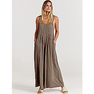 ANRABESS Women's Overalls Jumpsuit Summer Casual Loose Sleeveless Adjustable Straps Wide Leg Bib Overall Jumper Romper Vacation Outfits 2023 Fashion Trendy Clothes 805qianka-M