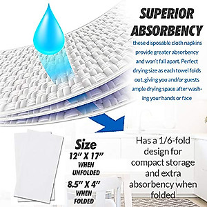 50 Large Disposable Guest Towels for Bathroom, Premium Linen-Like, Multi-Fold, Cloth-Feel Napkins, a Hygienic Solution for Kitchen, Party, Weddings and Events