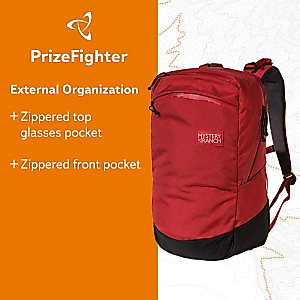 Mystery Ranch PrizeFighter Daypack - Travel and Hiking Backpack, Cherry, 21L