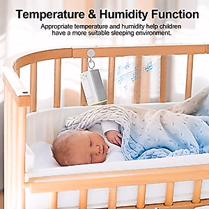 Greengines White Noise Machine with 35 High Fidelity Soothing Sounds, Sleep Sound Machine with 7 Colors Night Lights for Sleeping, Built-in Alarm Clock,Temperature and Humidity for Baby, Adults