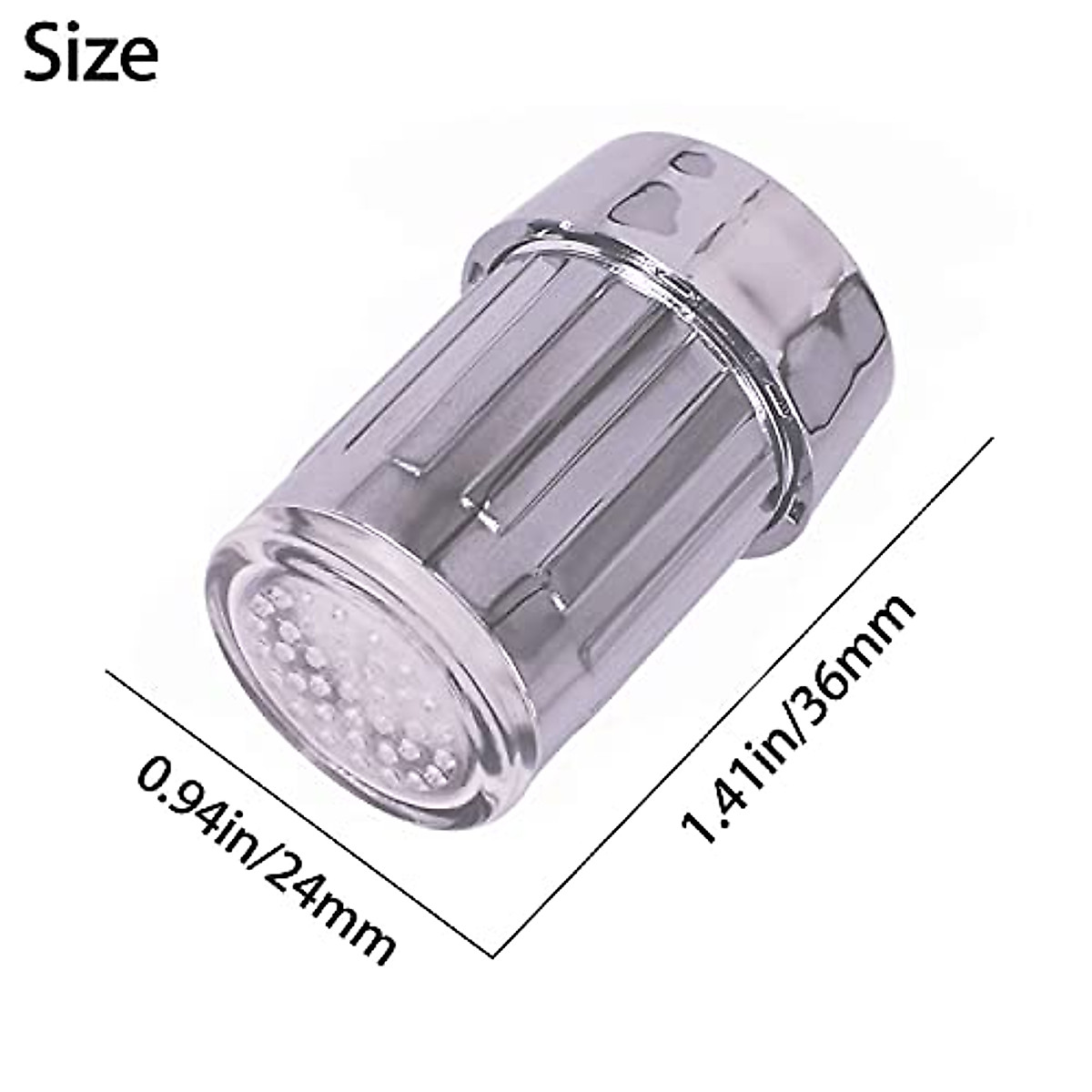 1 Pack 3-Color Temperature Sensitive Gradient LED Water Faucet Light Water Stream Color Changing Faucet Spout Sink Tap Faucet for Kitchen and Bathroom