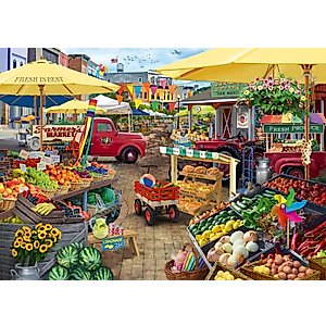 Wonder Forge Farmer's Market Day 1000 Piece Jigsaw Puzzle for Adults | Unique, Perfectly-Fitting Pieces | Fun, Vibrant Imagery | Amazon Exclusive