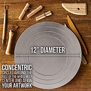 US Art Supply Large 12" Diameter Sculpting Wheel- Heavy Duty All Metal Construction & Turntable with Ball Bearings