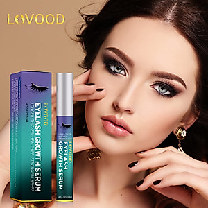 LOVOOD Premium Eyelash Growth Serum Booster, Lash & Eyebrow Enhancer Serum with Biotin & Natural Growth Peptides, Promotes Long Thick Lashes and Brows Irritation Free