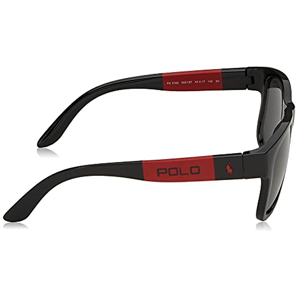 Polo Ralph Lauren Men's PH4162 Square Sunglasses, Shiny Black/Grey, 54 mm