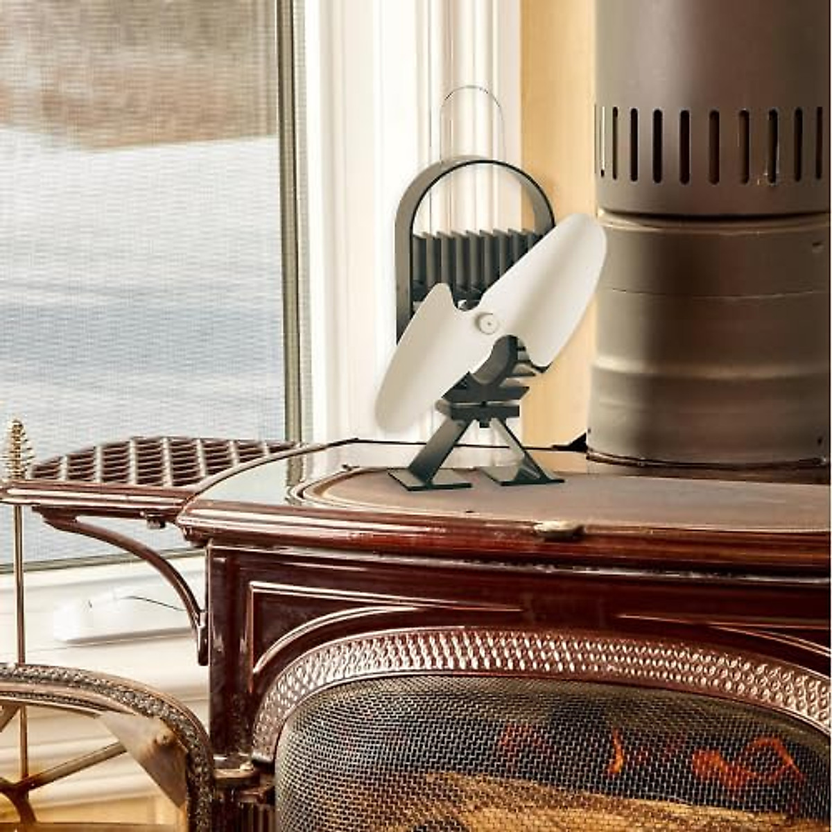 Ecofan® AirDeco I, Superior Performance Stove Fan, Heat Powered, Contemporary Style. Low Start Temperature, 160CFM Nickel Blade, Mid-Sized