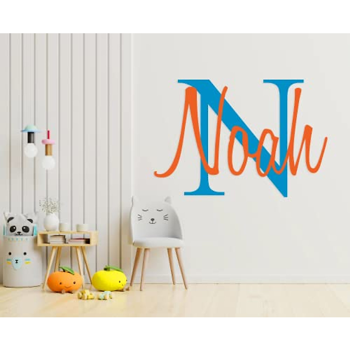 Custom Name & Initial - Premium Series - Baby Boy - Wall Decal Nursery for Home Bedroom Children (M511) (Wide 22" x 15" Height)