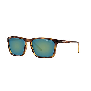 ARNETTE Man Sunglasses Havana Frame, Emerald Iridium Lenses, 56MM