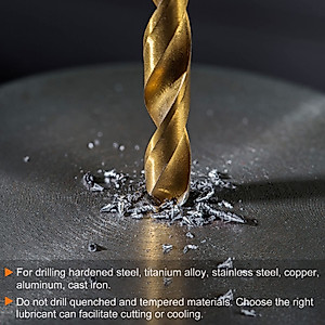 HARFINGTON Twist Drill Bit 12.6mm Titanium Coated (HSS-E) M42 High Speed Steel 8% Cobalt Straight Shank for Stainless Steel Aluminum Alloy Metal