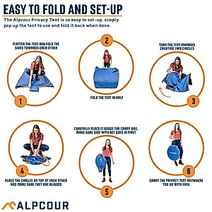 Alpcour Foldable Waterproof Pop Up Portable Toilet Seat for Camping, Hiking, Beach, and Traveling