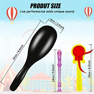 RANMING Maracas Musical Instruments,9.4 Inch Durable Plastic Maracas Shaker Rattles,Large Maracas for Cow Bell,party,Band performance,sporting.(Black)