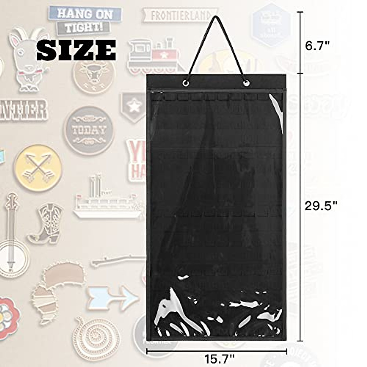 HUHYNN Hanging Brooch Pin Organizer, Dust-proof Enamel Brooch Pin Display, Brooch Collection Storage Organizer, Hold Up to 170 Brooch Pins (Black)