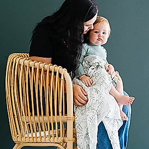 Red Rover Kids Cotton Muslin Swaddle - 47”x 47”- 100% Cotton – Machine Washable – Softer with Every Wash – Playful Designs -Soft, Breathable & Lightweight – Unisex (Jungle Leaf)