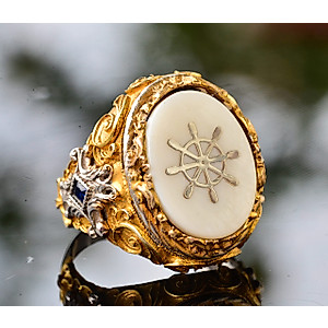 Sailor's Ring, Rudder Ring, Steering Wheel Ring, 925 Sterling Silver Ring