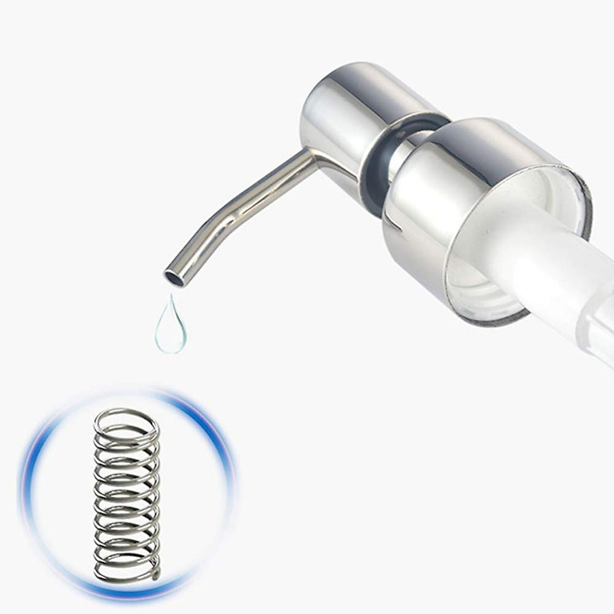 Plastic Soap Dispenser Foaming Dispenser 2pcs Stainless Steel soap and Lotion Replacement Pump dispensers for Lotion Oil Shampoo Hand soap Bottles Pump Bottle Dispenser Liquid Dispenser