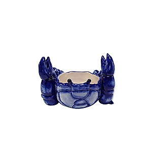 Blue Sky Ceramic Crab Butter Bowl, 7 x 5 x 5", Blue