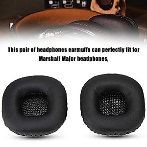 2Pcs Foam Earpads Soft Replacement Ear Pads Cushion Cotton Headset Earpads Suitable for Marshall Major Headphone Black