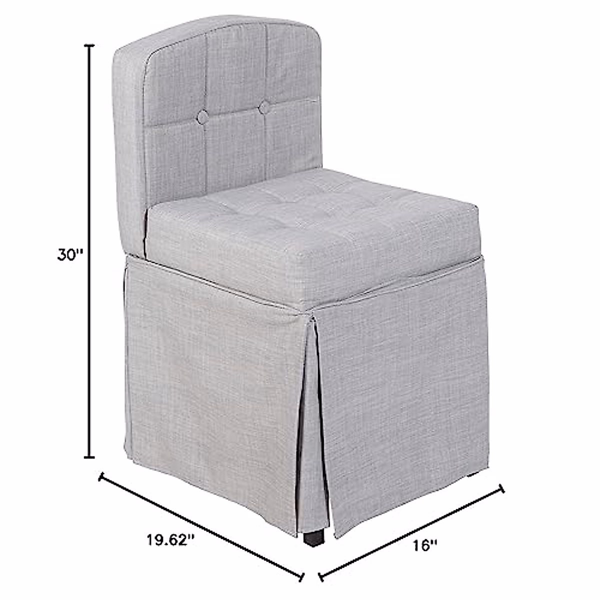 Silverwood CPFV1132B Vanity Chair, 19. 62 L x 16 W x 30 H in, Gray