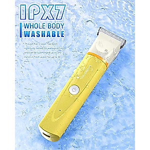 unibono Small Dog Cat Grooming Kit, All-in-One Low Noise Paw Trimmer Electric Puppy Hair Clippers Rechargeable Cordless IPx7 Waterproof Claw Trimmer Shaver Nail Grinder for Small to Medium Pet