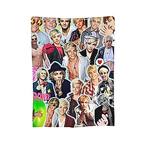 Blanket Ross Lynch Soft and Comfortable Warm Fleece Blanket for Sofa,Office Bed car Camp Couch Cozy Plush Throw Blankets Beach Blankets