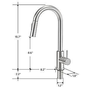 Kawaiita Touch Kitchen Sink Faucets with Pull Down Sprayer, Touch on Activated Faucet for Kitchen Bar Sink, Smart Kitchen Faucet, Stainless Steel Brushed Silver (Brushed Stainless Steel)